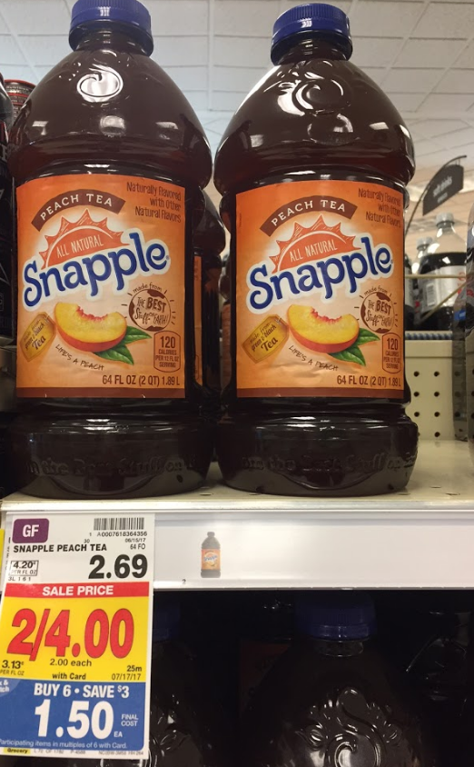 Snapple 64oz $1.10 - Kroger Couponing