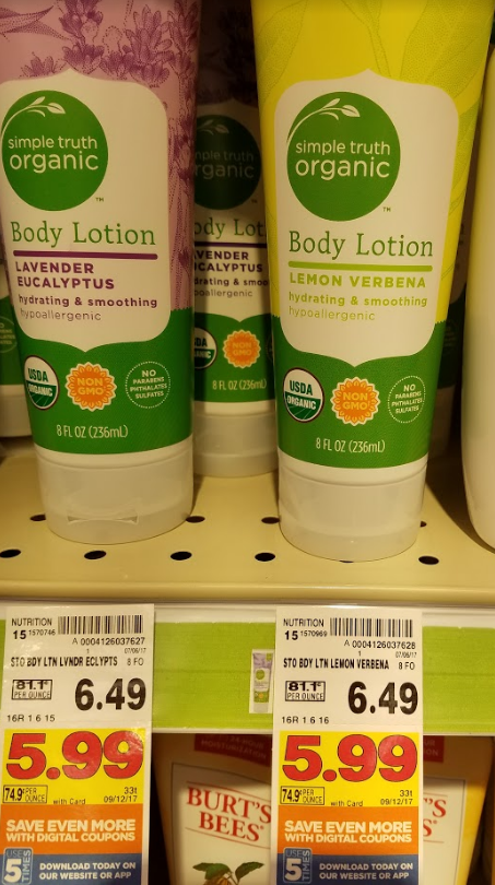 Simple Truth Body Lotion $4.49 - Kroger Couponing
