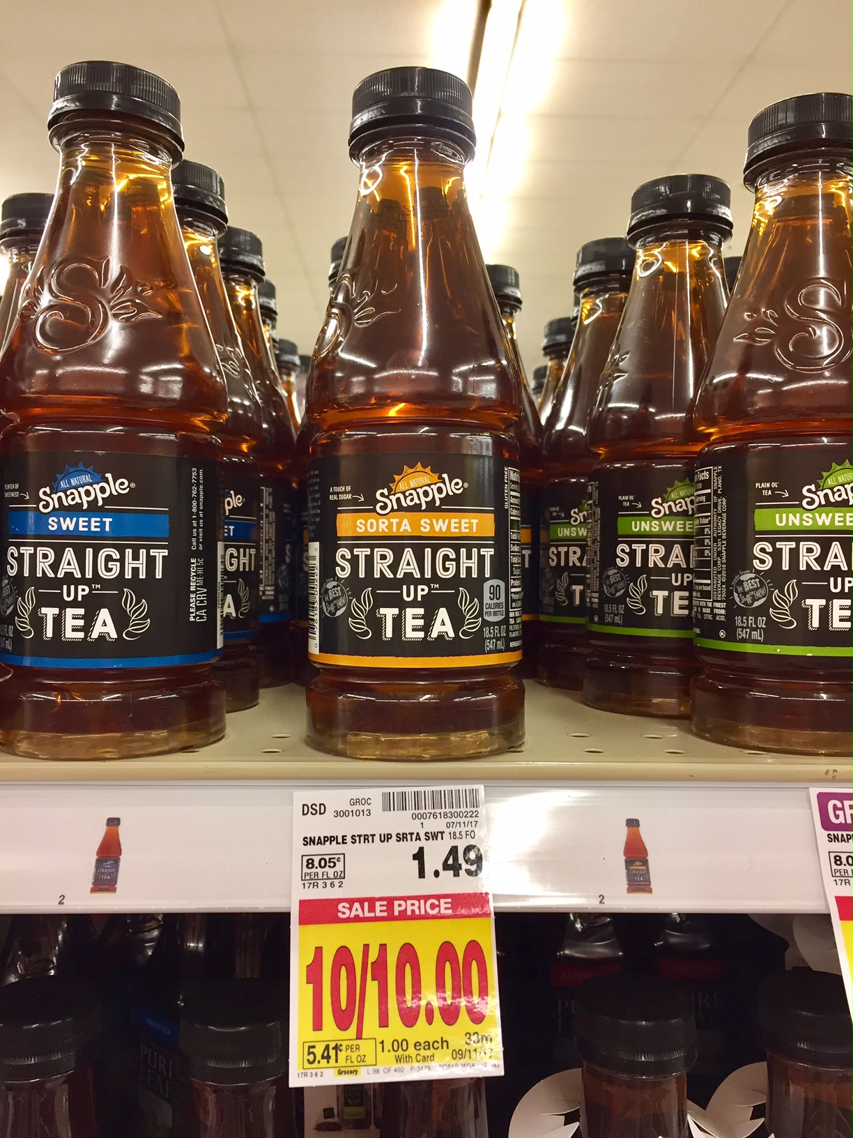 Snapple Straight Up Tea just $.75 - Kroger Couponing