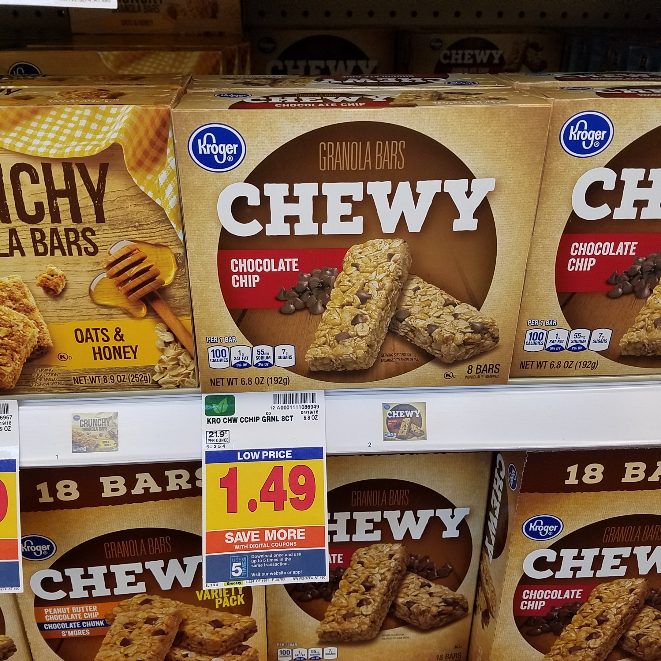 Kroger Chewy Granola Bars just $1.22 - Kroger Couponing