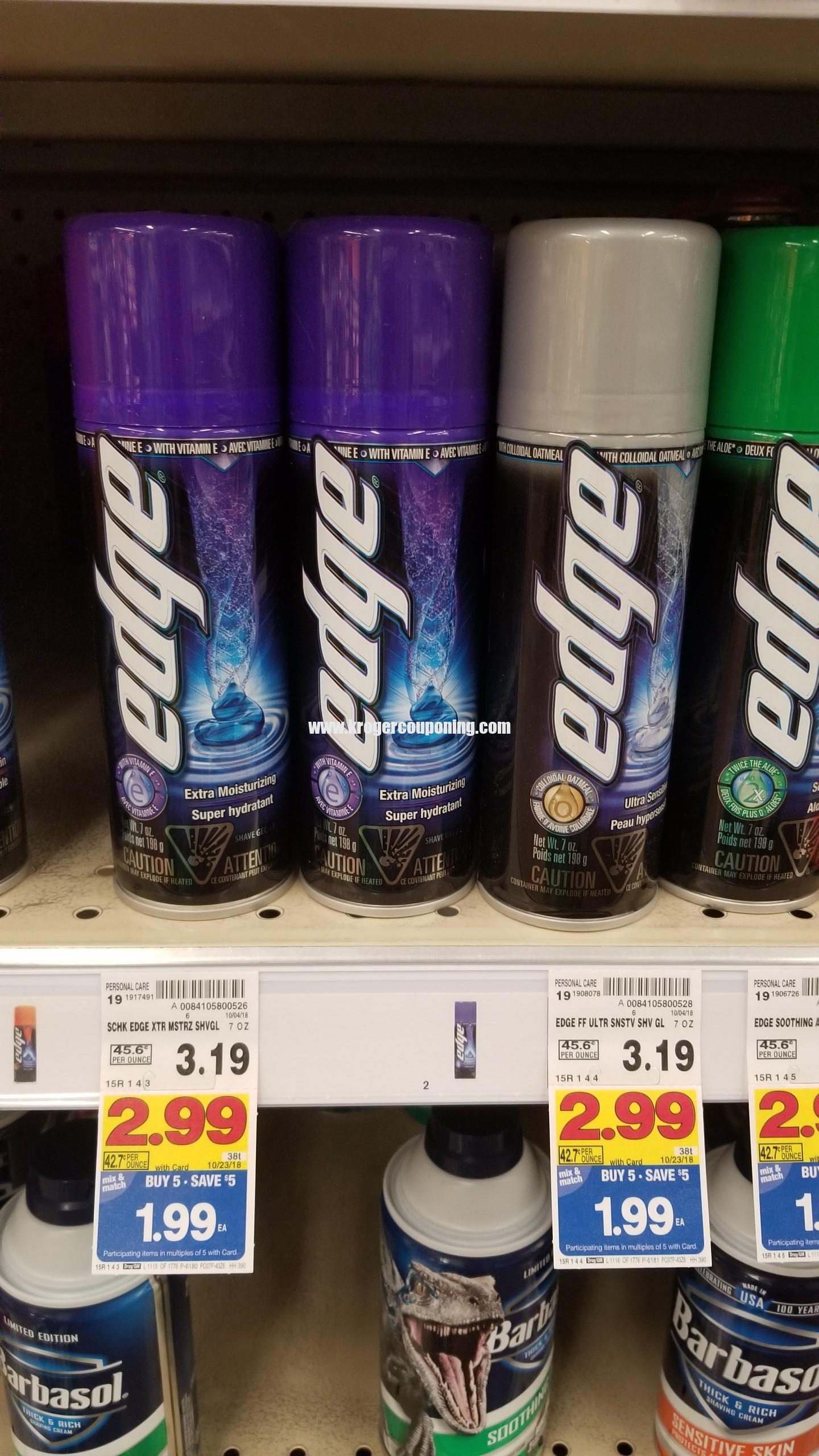 Edge Shave Gel just $.99 - Kroger Couponing