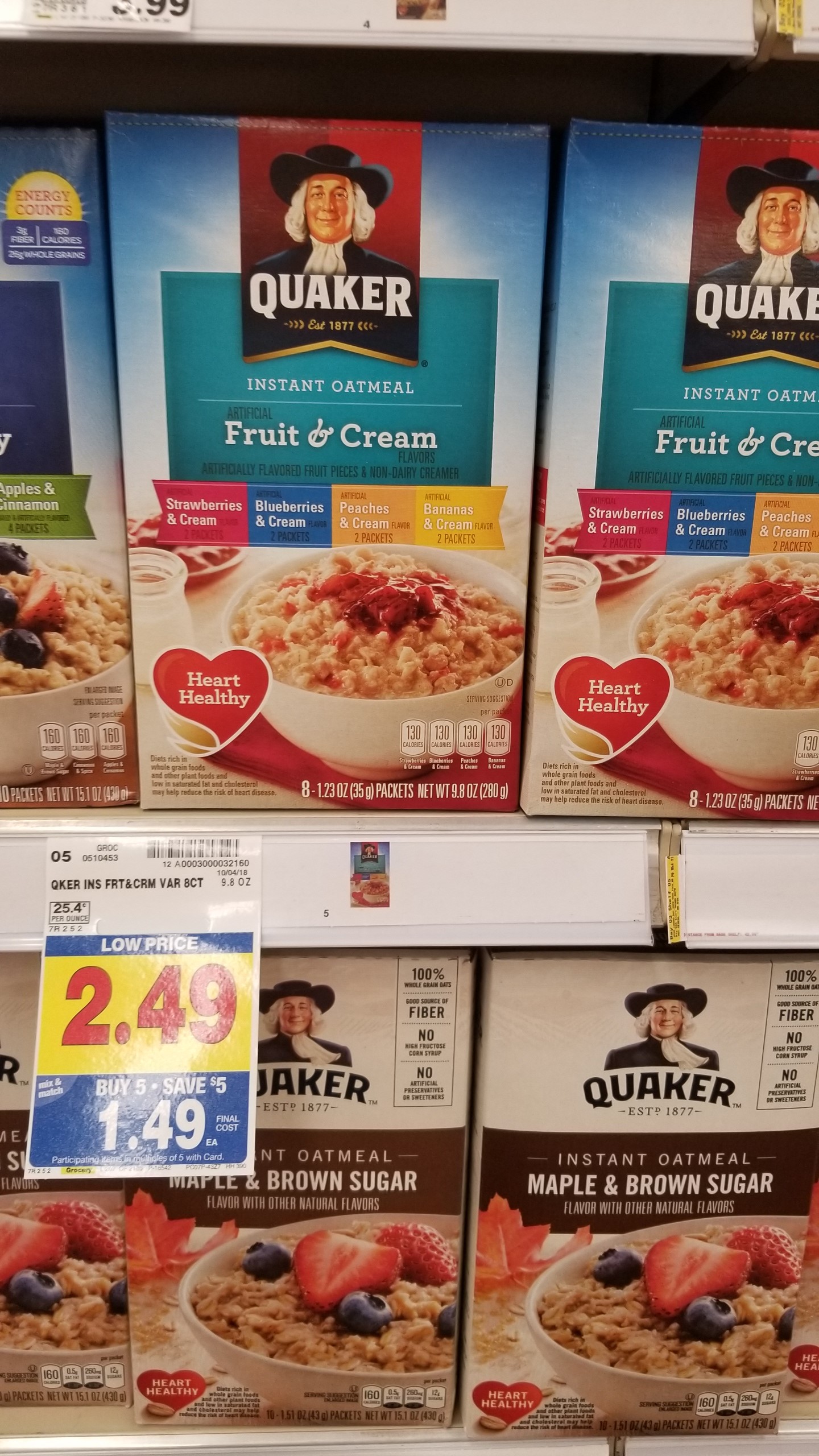 Quaker Instant Oatmeal just .99 - Kroger Couponing